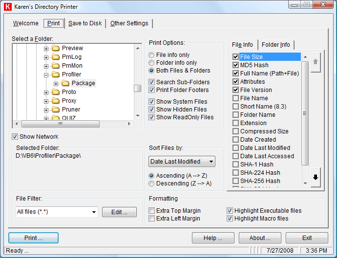 Karen s Directory Printer Karen s Directory Printer